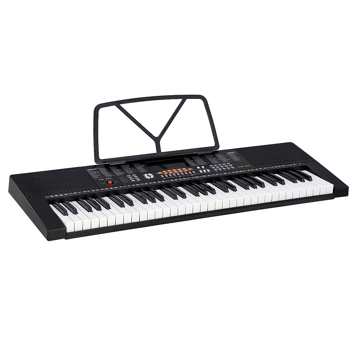 Smartxchoices 61-Key Electronic Keyboard Piano Stand Portable LED Display Keyboard Kit with Adjustable Stand, Adjustable Stool, Headphones, Microphone & Music Stand
