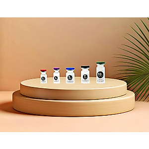 Vitorinca 10ml Sterile Glass Vials, 10 Packs-10ml Sterile Empty Vial with Self-Healing Injection Port and Flip Top Cap, Sterile Package, for use in sterile preparations and Laboratory Study