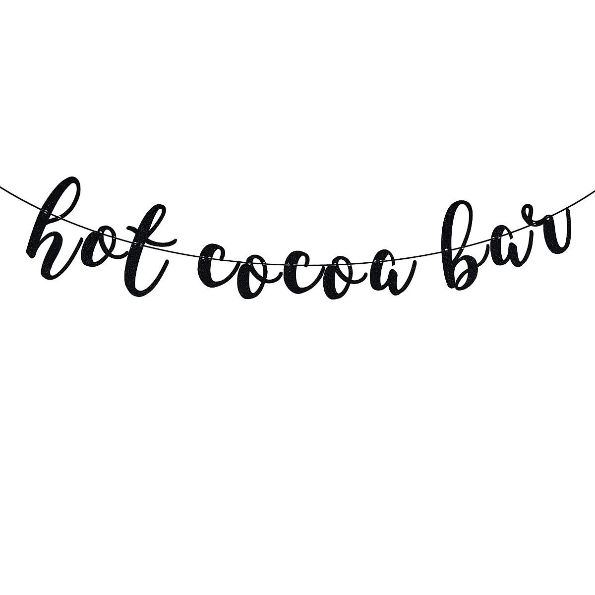 Hot Cocoa Bar Banner, Hot Cocoa Bar Decorations, It’s Cold Outside Bar Sign, Wintertime Holidays Christmas Party Decor, Hot Chocolate Bar Decorations Black Glitter
