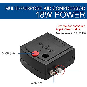 Spedertool Airbrush kit with Acrylic Paint,Complete Air Brush set with Professional 12Pcs x10ml Airbrush Color Set Acrylic Paint for Artists,Beginners,Students