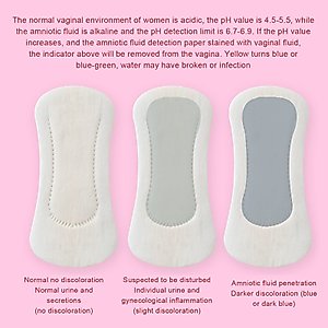 2pcs Amniotic Fluid Test Strip Maternity Home Easy to Use High Sensitivity Feminine PH Test Strips with Amniotic Fluid Control Chart for PH Value Detection