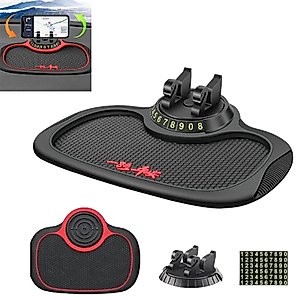 Flewsail Phone Mat, Flewsail Multifunction Car Anti-Slip Mat Auto Phone Holder, Silicone Car Phone Holder Pad Mat Dashboard Antislip Stand, Anti Skid Car Dashboard Sticky Pad (Black)
