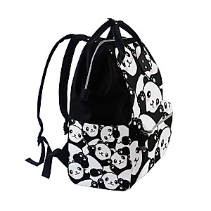 ALAZA Diaper Bags Backpack, Cartoon Panda Multi Functions Large Capacity Nappy Nursing Bag for Mom Baby Care Traveling