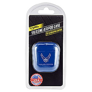 AudioSpice Collegiate US Air Force Silicone Cover for Apple AirPods (1st and 2nd Generation) Charging Case with Carabiner