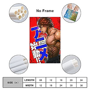 BLUDUG Japanese Anime Baki The Grappler Poster Hanma Baki Poster (7) Canvas Painting Wall Art Poster for Bedroom Living Room Decor08x12inch(20x30cm)