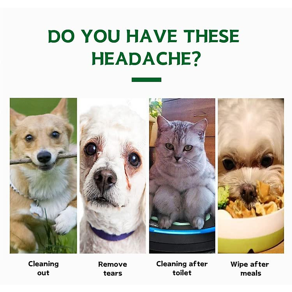 My Turf Unscented Dog Wipes – 100 pcs Pet Wipes for Paw Face Ears and Butt – Cat & Dog Wipes Cleaning – Kitten and Puppy Grooming Bath Wipes 6x8 Inch