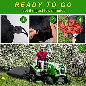 ZEROYOYO Lawn Tractor Leaf Bag - Reusable Grass Catcher Bag for Lawn Mower Tractor, Garden Leaf Cleaning, Latest Upgrade Leaf Bag for Riding Lawn Mower, 54 Cubic Feet Fast & Easy Leaf Collection