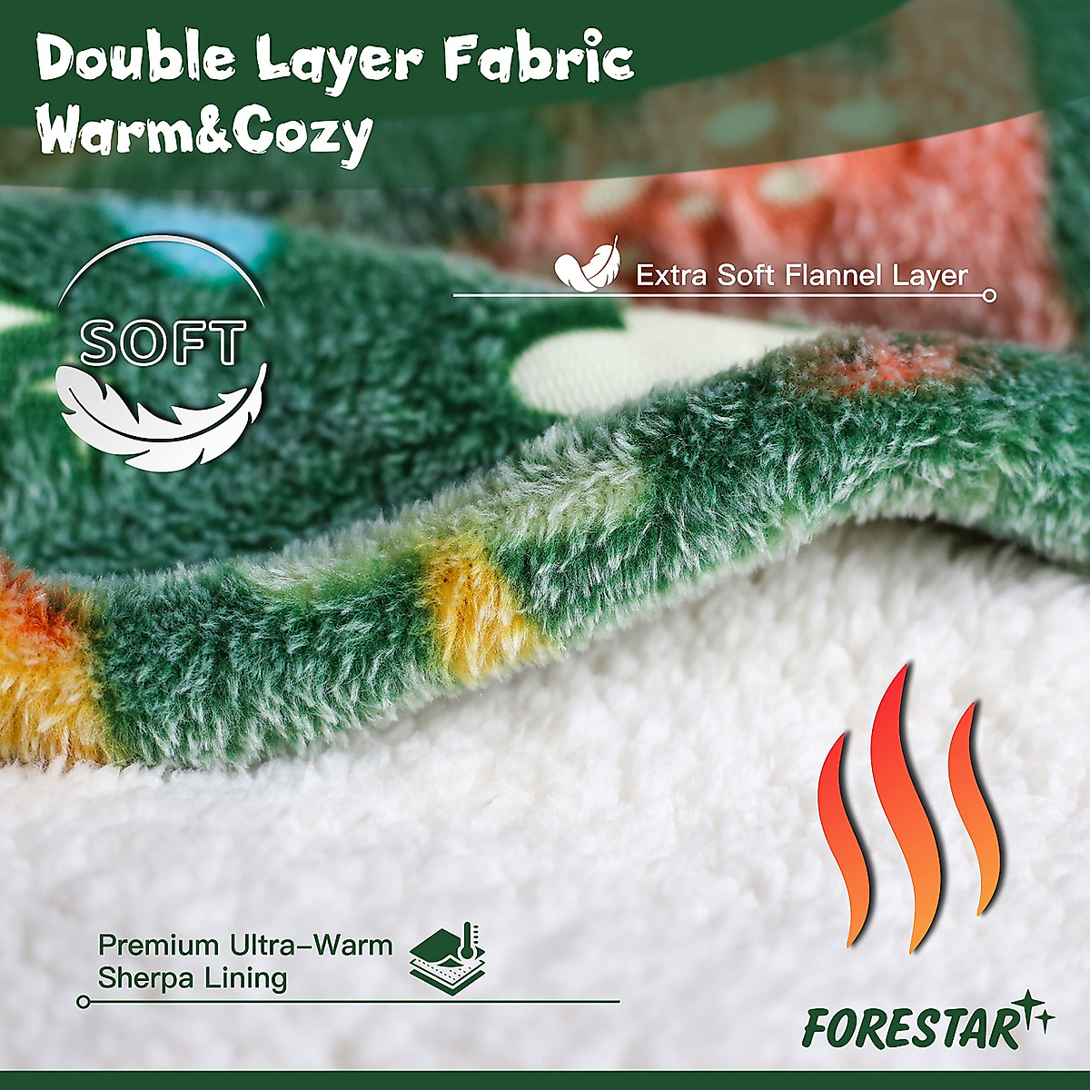 FORESTAR Glow in the Dark Wearable Blanket, Christmas Birthday Gifts for Kids Girls Boys 4-10 YR, Thickened Warm Oversized Sherpa Hoodie with Pockets, Dino