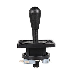 EG STARTS American Style Arcade Competition 2Pin Joystick BLACK Switchable From 8 Ways Operation, Elliptical Black Handle, Precision 8-Way 187" (4.8mm) terminal