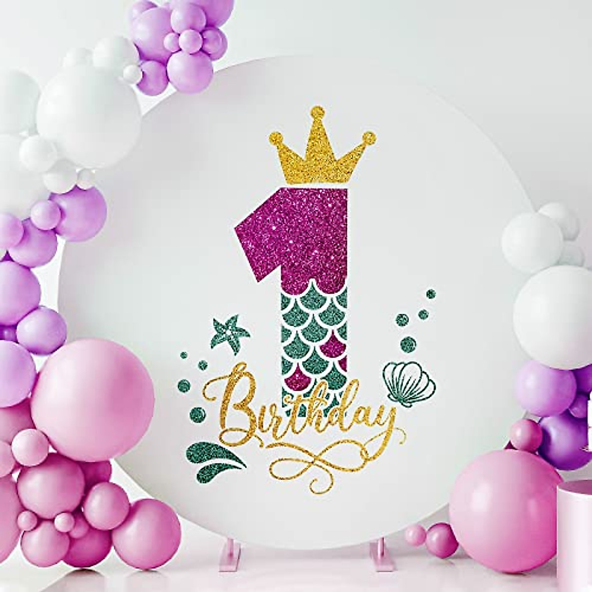 White Round Backdrop Cover 6.5x6.5ft Circle Arch Backdrop Wedding Photo Photography Background Baby Bridal Shower Wall Decorations