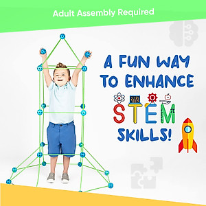 Kangabu Fort Building Kit - 120 Pieces - Glow Fort Building Set for Kids Ages 4-11 - Kids Fort Building Kit, Build a Fort Kit for Kids - Fort Builder, Fort Making Kit, Outdoor and Indoor Fort