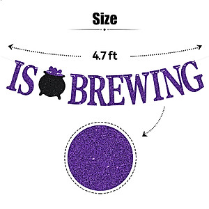 A Baby is Brewing Banner, Baby Shower, Gender Reveal Backdrop, Glittery Halloween Themed Welcome Baby Boy or Girl Party Decorations