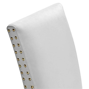 Modway Parcel Performance Velvet Dining Side Chairs - Set of 2, White