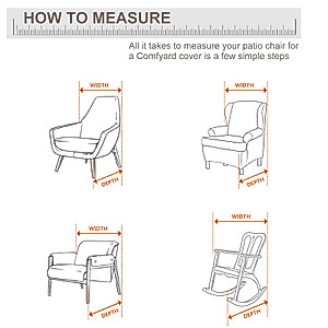 Comfyard Heavy Duty Outdoor Chair Covers Waterproof 2 Packs, UV-Resistant Patio Lawn Chair Covers Fits Up to 36" W x 37" D x 36" H Lounge Deep Seat Cover Brown & Beige