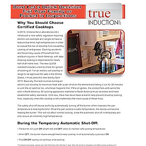 True Induction TI-1B 12-inch Single Element Black Induction Glass-Ceramic Cooktop 1750W 858UL Certified