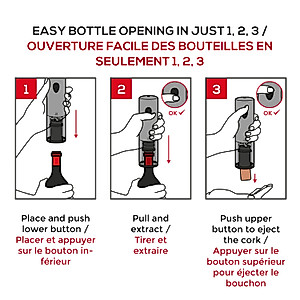 Peugeot - Elis Electric Corkscrew - Rechargeable Bottle Opener with Battery, Stainless Steel, 8 inches