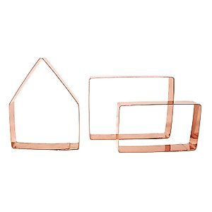 Bake Your Own Small Gingerbread House Kit 3 Piece Copper Christmas Cookie Cutter Set by The Fussy Pup