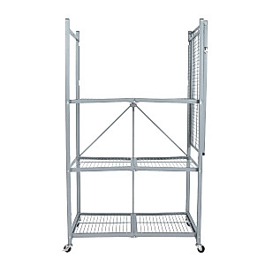 Origami R5 Foldable 4-Tier Garage Shelving Heavy Duty Shelving with Wheels, Metal Storage Rack Holds 1000 pounds, Garage Storage Rack & Organization, Storage Shelving (Platinum, R5)