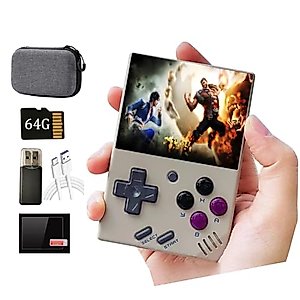 Miyoo Mini Plus Retro Handheld, Funny Game Console with 3.5 Inch IPS Display and Preload Games, Portable Game Player Support Onion OS, Built-in Multi-emulations (Grey)