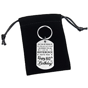 Yobent 80th Birthday Gifts for Men 1944, Happy 80th Birthday Keychain, 80 Year Old Birthday Gifts for Women, The Legend was Born in 1944