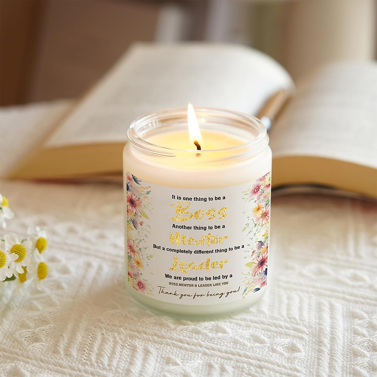 Boss Gifts for Women, Gifts for Boss Lavender Scented Candles, Bosses Day Gifts for Her or Him, Boss Gifts, Bosses Day Decorations Natural Soy Wax Candle, New Year Gift for Boss