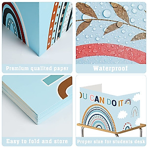 24 Pcs Privacy Boards for Student Desks Boho Rainbow Classroom Desk Divider Table Desk Privacy Panel Privacy Folders Screen Partition for School Teacher Student Study Test Shields Class (Boho Rainbow)