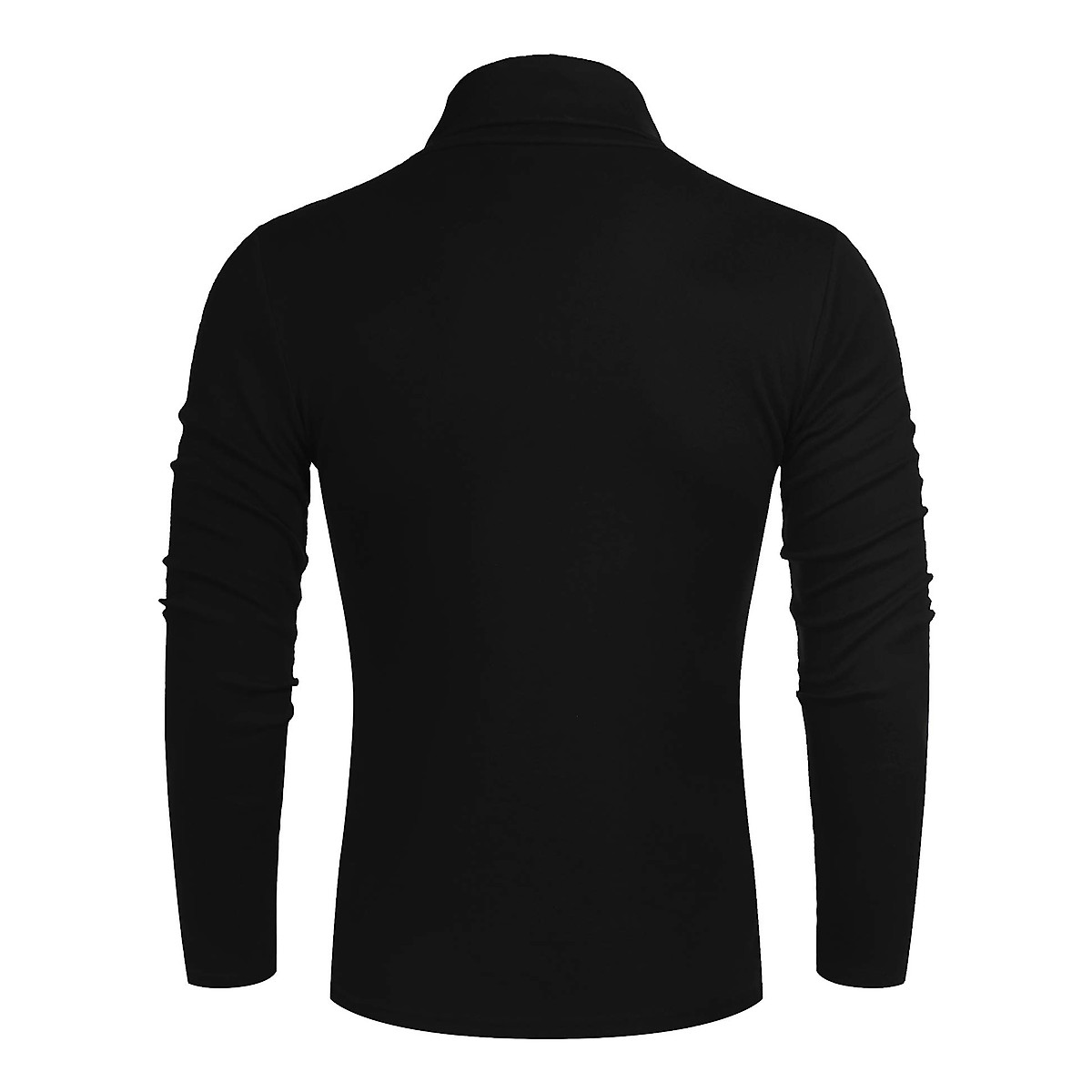 Mens Lightweight Long Sleeve Turtleneck Top Pullover Slim Fit Sweater Black L