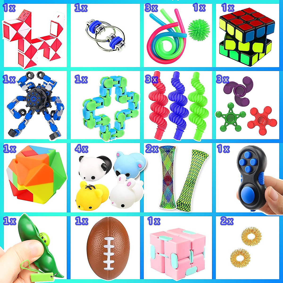 VNAMO Fidget Toys, 28 Pack Sensory Toy Set Relieves Stress and Anxiety for Children Adults, Special Toys Assortment for Birthday Party Favors Classroom Rewards Prizes Carnival Goodie Bag Fillers