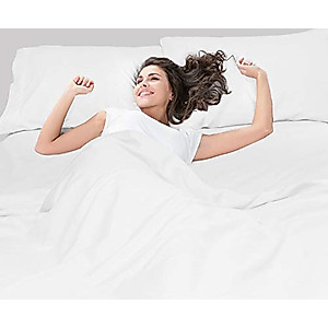 Setaluna Soft and Silky 4 Piece Bed Sheet Set – Easy Fit 12" to 18" Deep Pocket Fitted Sheet, Flat Sheet, Pillow Cases, Breathable & Cooling Comfy Sheets, Full Size, White
