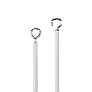 Shappy Curtain Wire with Self-adhesive Hooks, Hooks and Eyes for Net Curtain Rod (3 Meters, 4 Pairs)
