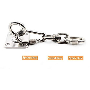 M5 Swivel Ceiling Mount Hook Heavy Duty 304 Stainless Steel for Yoga Swing Boat Rigging Marine Deck Hardware(4PCS)