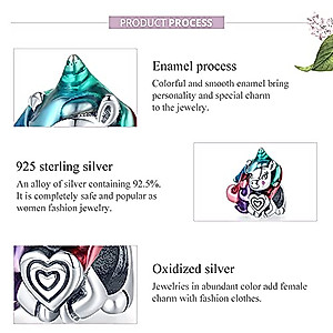 Manhe Charms Animal Charm Sterling Silver Horse Dog Flamingo Unicorn Charms for Pandora Bracelet (Pony Charms)