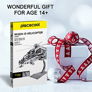 Piececool 3D Metal Puzzle Military Model Kits, 10 Helicopter Airplane Models Kits to Build for Teens Men Hobbies Toys DIY Brain Teaser Puzzles, Great Birthday Gifts, 122 Pcs