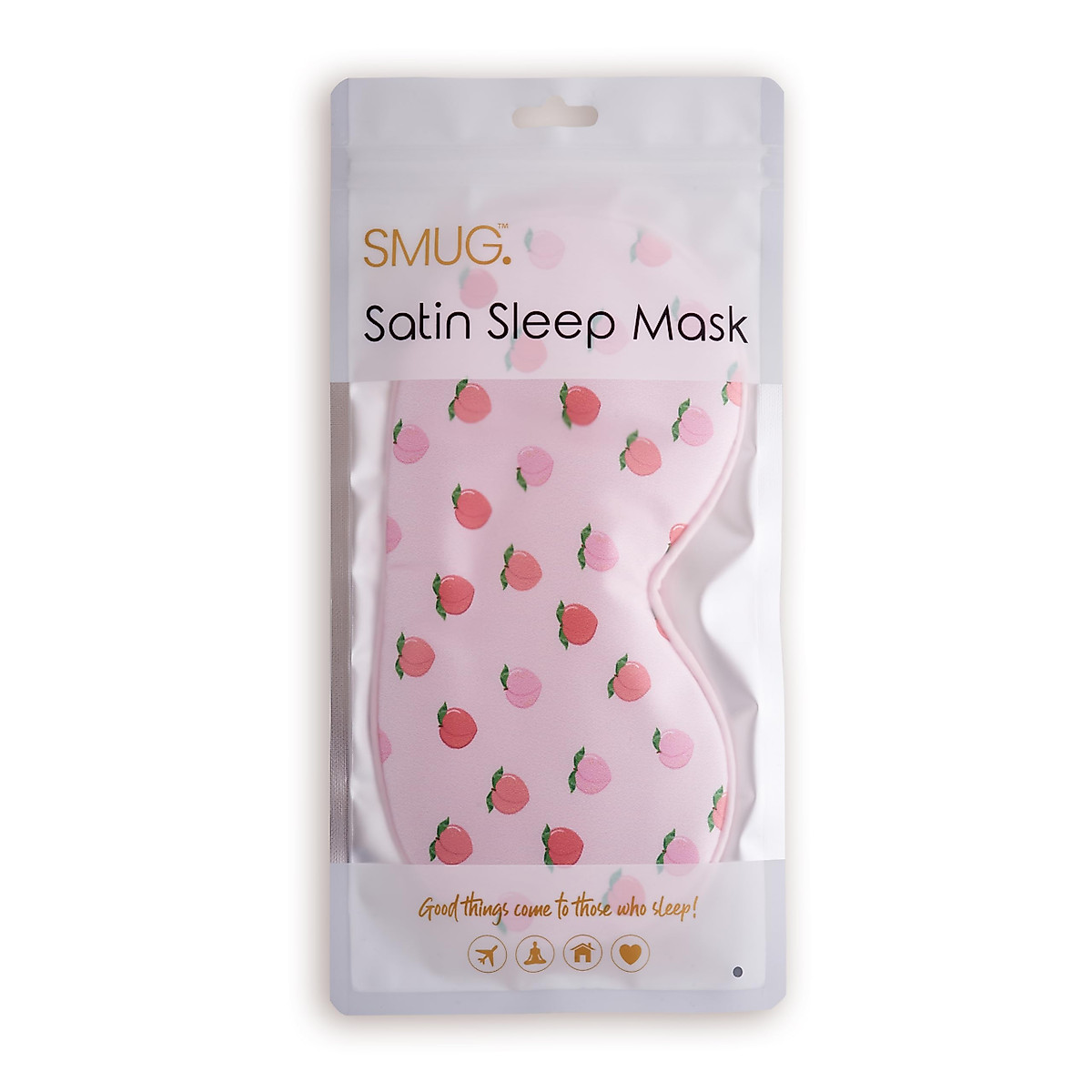 SMUG Satin Sleep Mask & Eye Mask | Travel Sleep Masks for Women & Men | Soft Sleeping Eye Mask to Nourish Skin & Reduce Dark Circles | Eye Sleep Mask Shades to Block Out Light Peachy