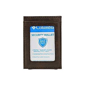 Columbia Men's Rfid Slim Front Pocket Wallet With Magnetic Money Clip