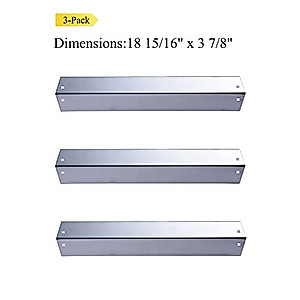 Votenli S9505A (3-Pack) Replacement Parts for Chargriller 3001 3030 4000 5050 5072,5252, 5650,4208 Stainless Steel Burner and Stainless Steel Heat Plates
