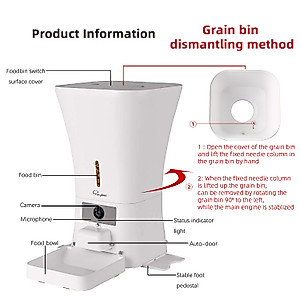 SKYMEE 12L WiFi Pet Feeder Automatic Food Dispenser for Cats & Dogs - 1080P Full HD Pet Camera Treat Dispenser with Night Vision and 2-Way Audio, Wi-Fi Enabled App for iPhone and Android