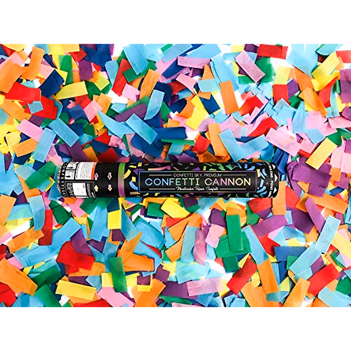 Confetti Sky [6 Pack] 12 Inch Confetti Cannons | Multicolor Biodegradable Confetti Poppers for Wedding Celebration, Birthday Party, Pranks, Graduation, Christmas Eve and New Year Celebration