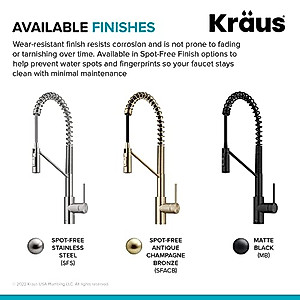 KRAUS Oletto Touchless Sensor Commercial Pull-Down Single Handle Kitchen Faucet with QuickDock Top Mount Assembly in Spot Free Stainless Steel, KSF-2631SFS