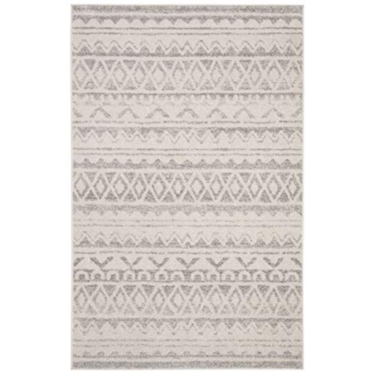 SAFAVIEH Adirondack Collection 8' x 10' Ivory/Grey ADR119B Moroccan Boho Distressed Non-Shedding Living Room Bedroom Dining Home Office Area Rug