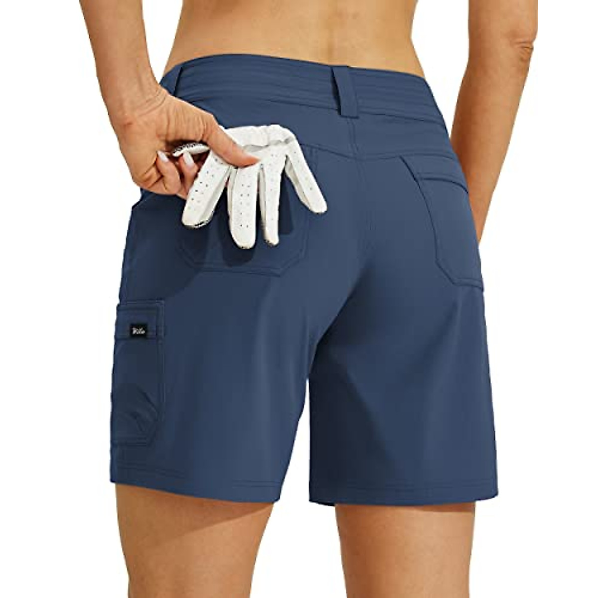 Willit Women's Golf Hiking Shorts Cargo Quick Dry Athletic Shorts Casual Summer Shorts with Pockets 7" Navy Blue 6