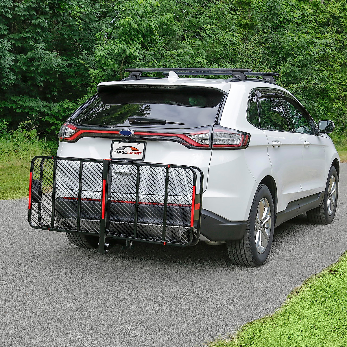 CARGOSMART 60 in. x 24 in. Folding Cargo Tray Carrier with 6 in. High Side Rails for 2 in. Receivers, 500 lb. Capacity