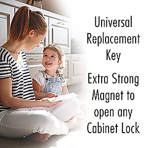 MAGNET PAL Child Safety Cabinet Lock Replacement Key - Key (1) Pack (Red)