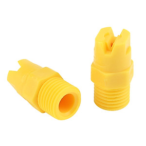 Sydien 20Pcs Plastic 1/4 BSPT Male Thread Flat Fan Sprayer Tip 80 Degrees Nozzles For Cooling, Agricultural Irrigation, Waste Gas Treatment Yellow