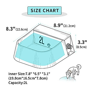 PETLESO Automatic Dog Waterer, Automatic Dog Water Bowl for Cats Dogs Birds Goats Outdoor Small Animals, Blue 2L