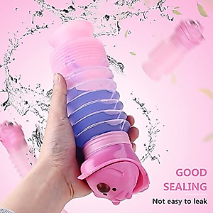 Portable Urinal Toilet, Shrinkable Potty for Toddler Pee Training, Emergency Urinal for Boys Kids Adults Car Travel and Camping Outdoor (Pink)
