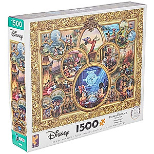 Ceaco - Thomas Kinkade - Disney Dreams Collection - Mickey's 90th Birthday Collage - 1500 Piece Jigsaw Puzzle,Golden Color, 3401-29, 32 x 24