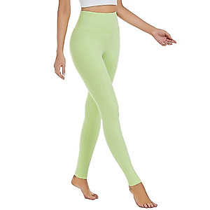 AHLW Buttery Soft High Waisted Yoga Pants for Women Elastic Skin-Friendly Comfortable Yoga Leggings Daily Casual Leggings Lime Green