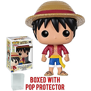 Funko POP One Piece - Monkey D. Luffy Pop! Vinyl Figure (Bundled with Compatible Pop Box Protector Case) Multicolor 3.75 inches