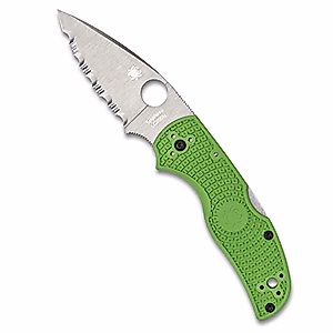 Spyderco Native 5 Salt Folding Pocket Knife with 2.95 Inch Corrosion-Resistant LC200N Steel Blade and Green FRN Handle - SpyderEdge - C41SGR5